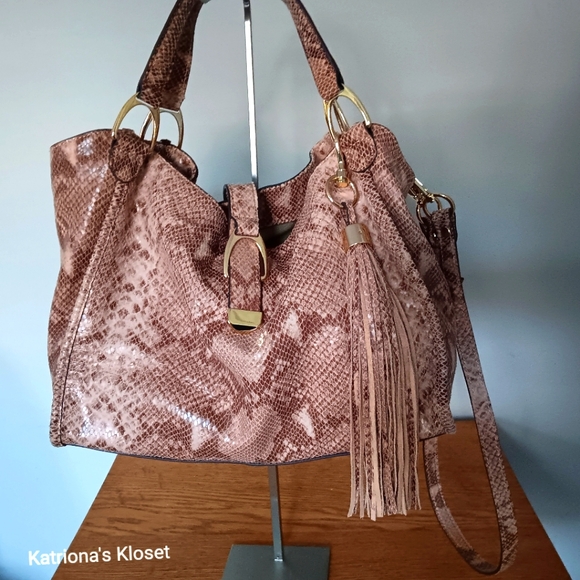 G.I.L.I. | Bags | Gili Large Snake Embossed Leather Bag | Poshmark